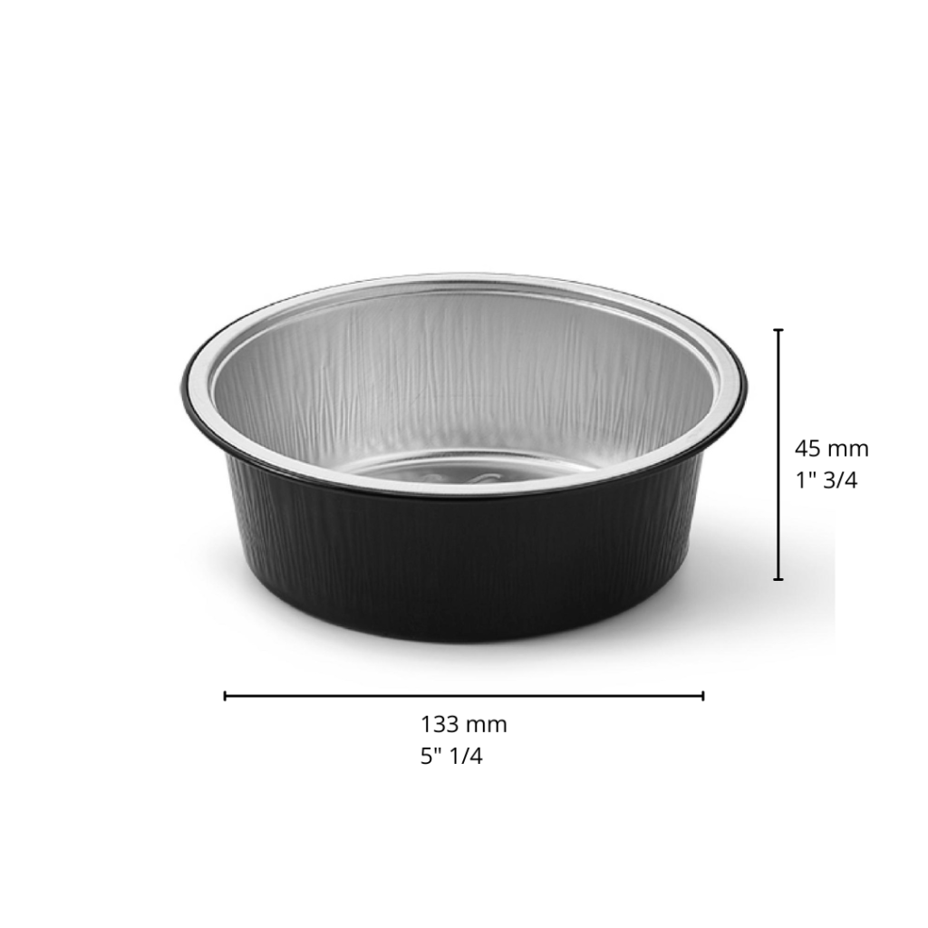 Round Aluminum Black Container 440ML 0044012200 - Talthi