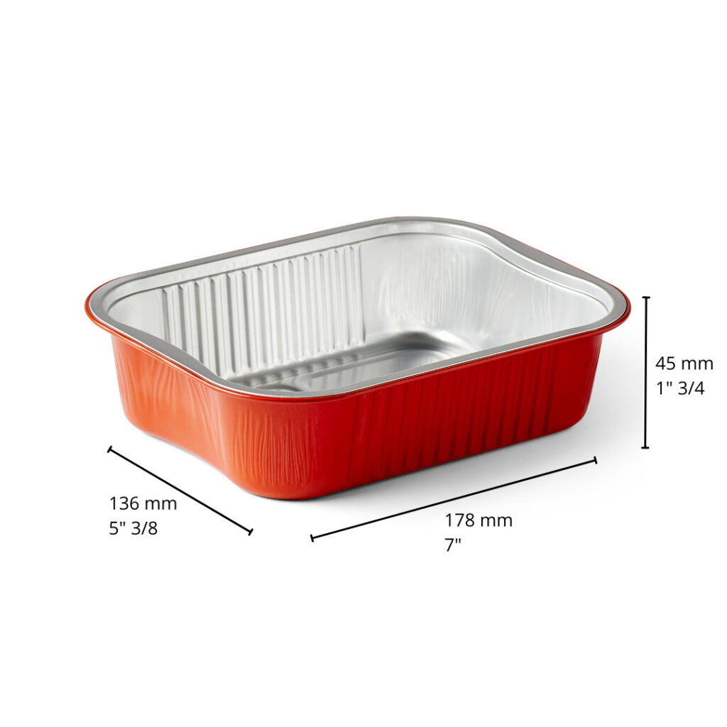 Rectangular Aluminum Container Orange 725ML 0072612203 - Talthi